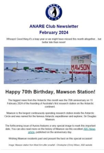 Current News | ANARE Club | Australian National Antarctic Research ...